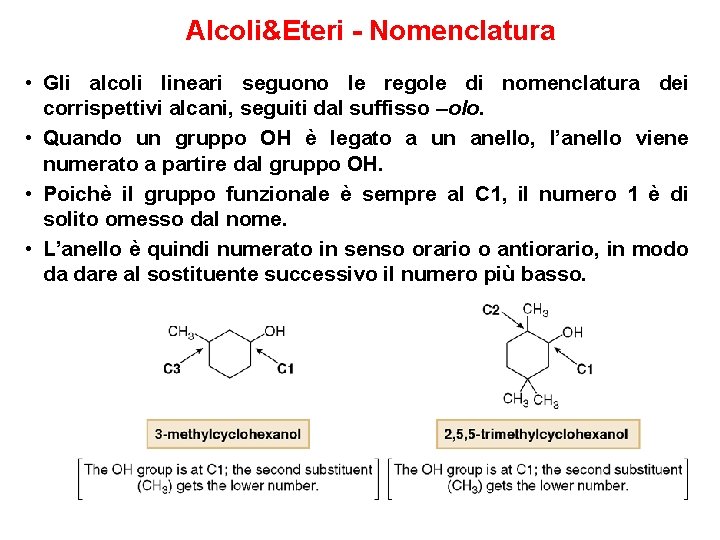 Chimica Organica e Biologica Prof Erik Laurini ALCOLIETERI