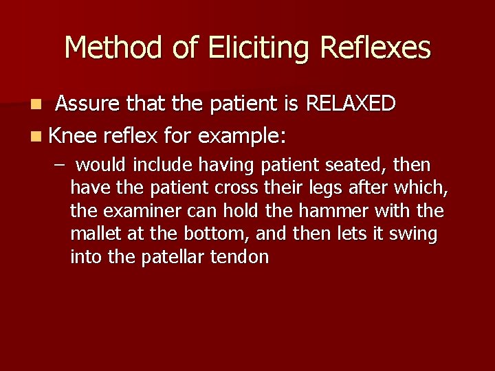 Deep Tendon Reflexes Kimberly Victorian RN BSN Sheeba