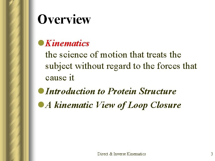 Direct Inverse Kinematics Algorithmic Robotics and Motion Planning