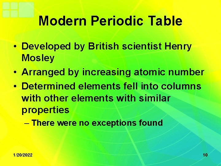 The Periodic Table Metals Nonmetals and Metalloids The