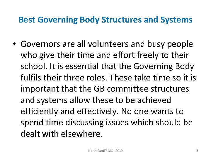 Best Governing Body Structures and Systems David Silver