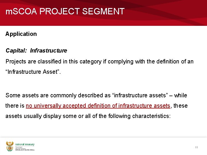 GUIDE TO m SCOA Presented by National Treasury