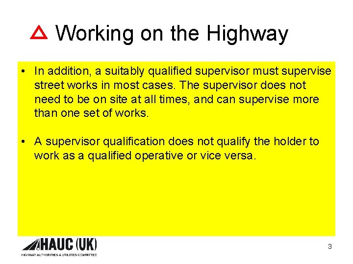 Street Works Qualification Registration and Reassessment 1 Working