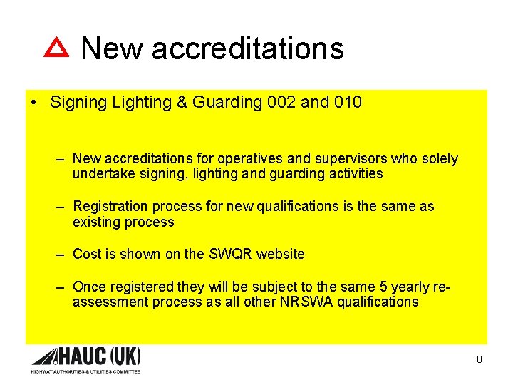 Street Works Qualification Registration and Reassessment 1 Working