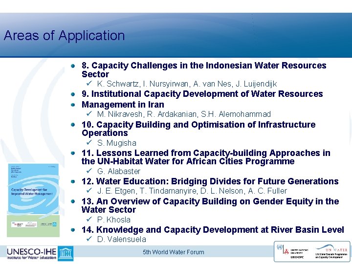 Joint Publication Capacity Development for Improved Water Management