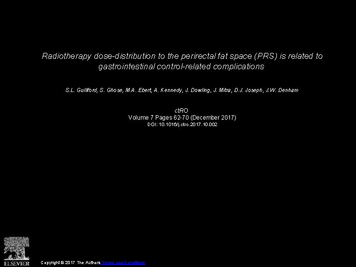 Radiotherapy dosedistribution to the perirectal fat space PRS