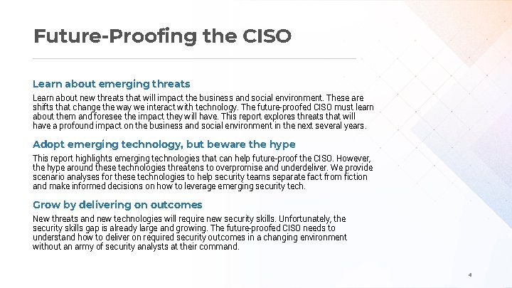 2025 SECURITY TREND REPORT FutureProof the CISO Sample