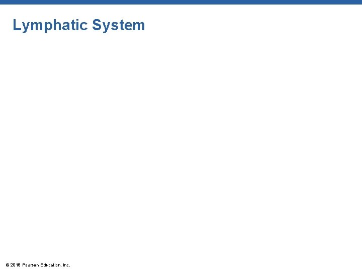 Lymphatic System 2018 Pearson Education Inc Part I