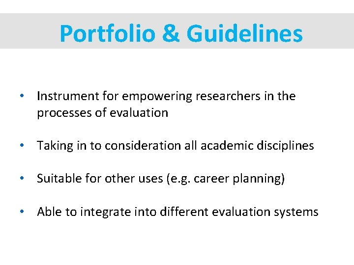 ACUMEN Portfolio Workshop Opstellen van goed en breed