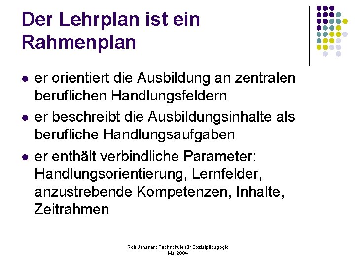 Der neue Lehrplan FSP l l l Aufbau