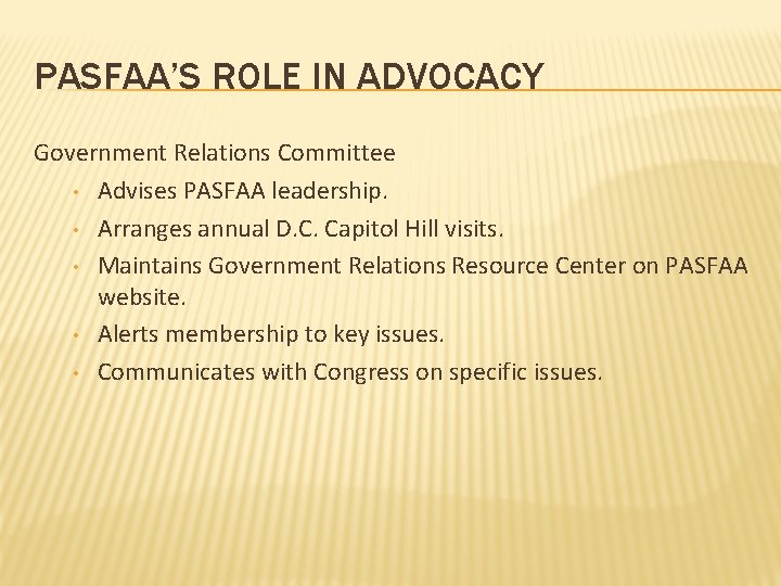 STUDENT ADVOCACY IN ACTION LINDA M ANDERSON OCTOBER