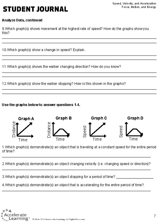 Speed Velocity and Acceleration Force Motion and Energy
