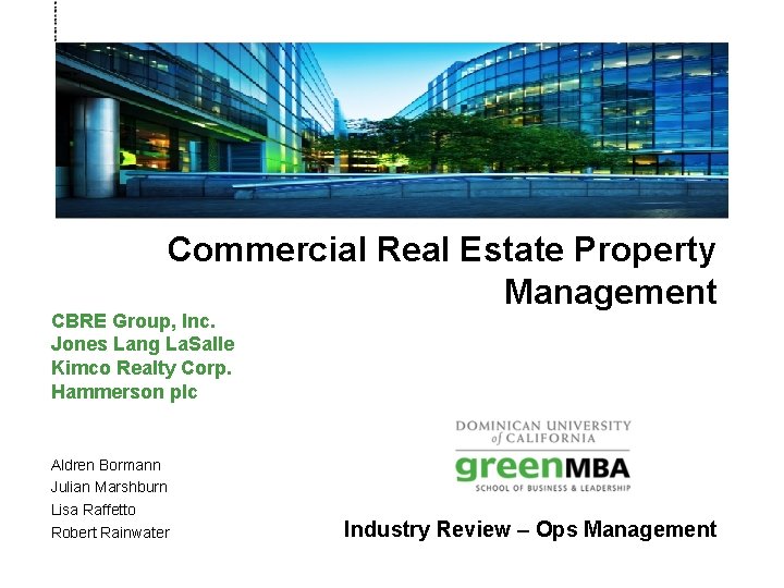 Commercial Real Estate Property Management CBRE Group Inc