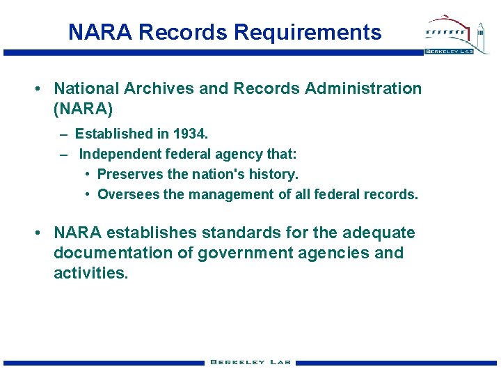 Archives and Records Management ARM at Berkeley Lab