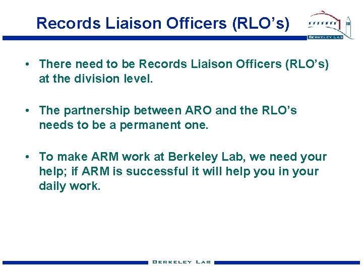 Archives and Records Management ARM at Berkeley Lab