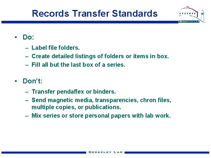 Archives and Records Management ARM at Berkeley Lab