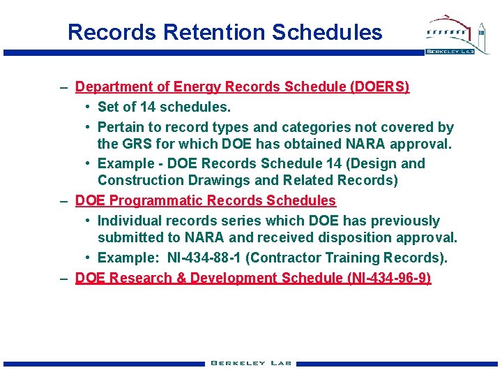Archives and Records Management ARM at Berkeley Lab