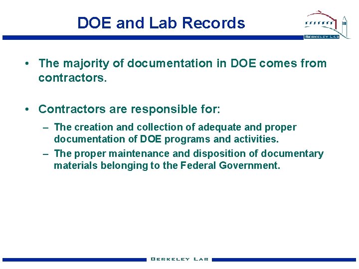 Archives and Records Management ARM at Berkeley Lab