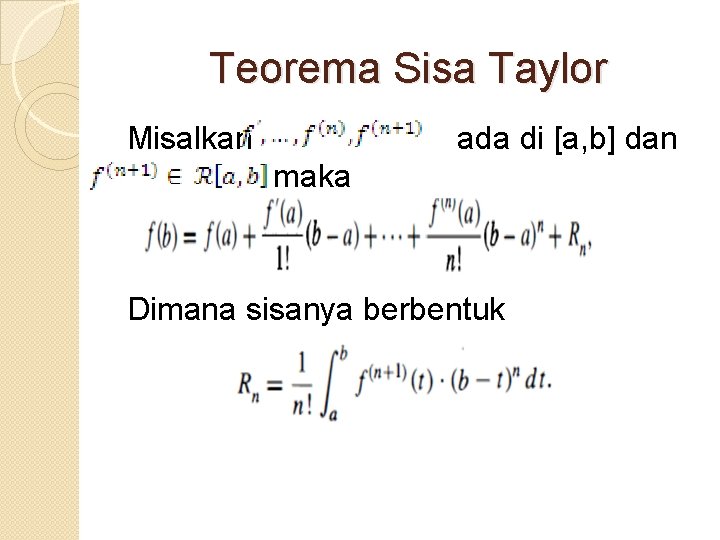 TEOREMA DASAR KALKULUS UNTUK INTEGRAL TUGAS ANALISIS REAL