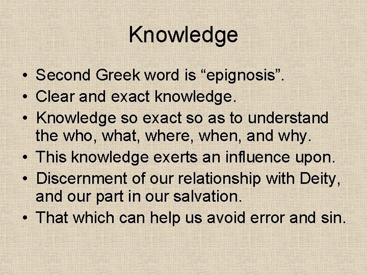 Knowledge Part One Review Just about everything in