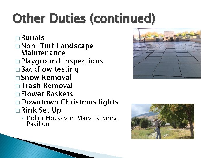 Parks Operations Maintenance Overview The Staff Parks Operations