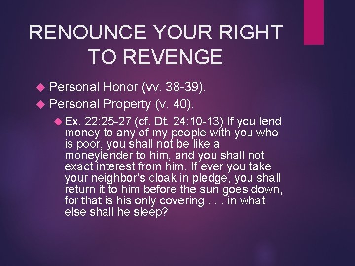 What About Revenge MATTHEW 5 38 42 Dr