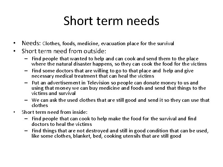 Disaster relief By Tim A and Julius When