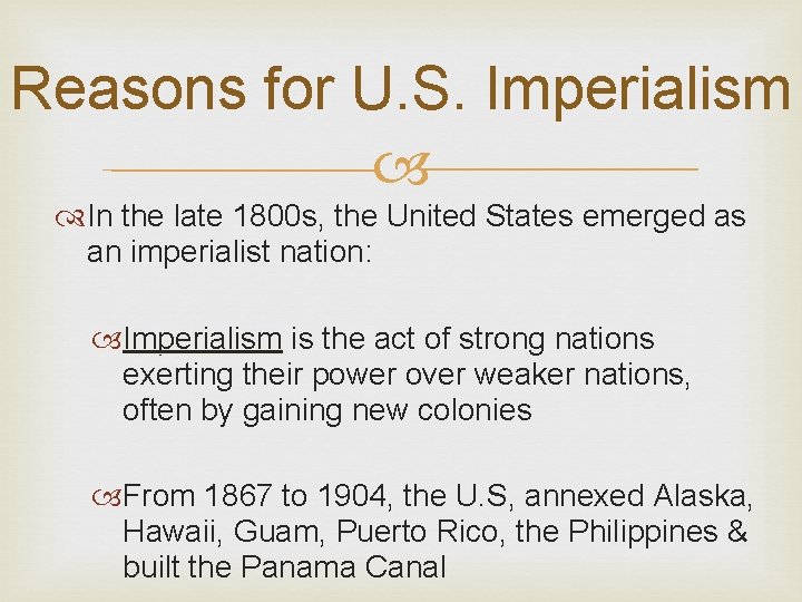 American Imperialism Spanish American War Americas Changing Role
