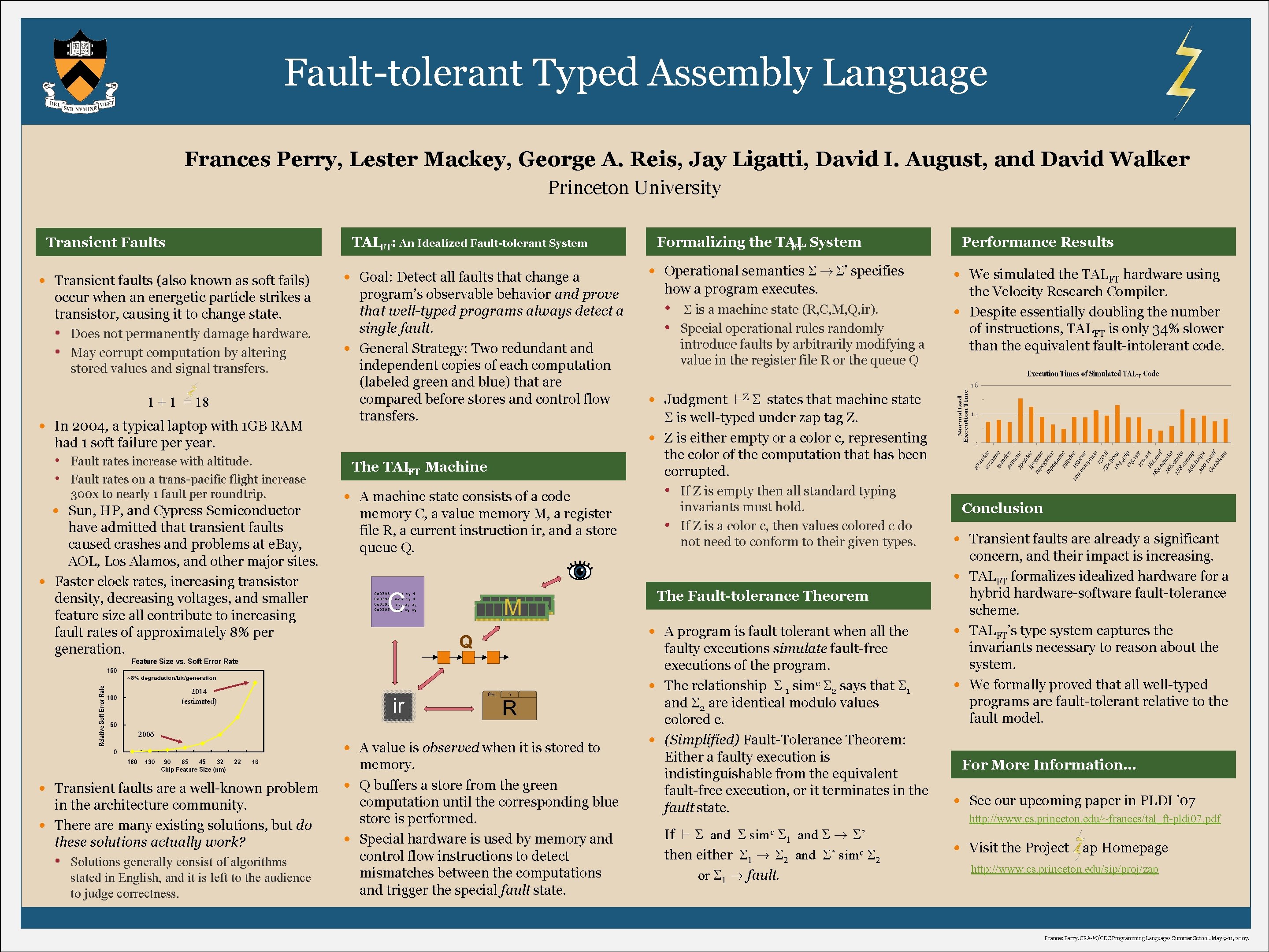 Faulttolerant Typed Assembly Language Frances Perry Lester Mackey