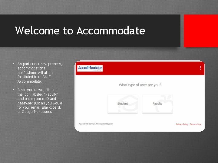 Accommodate for Faculty Accessible Campus Community Equitable Student