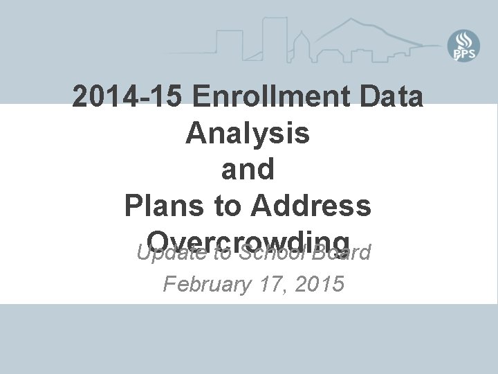2014 15 Enrollment Data Analysis and Plans to