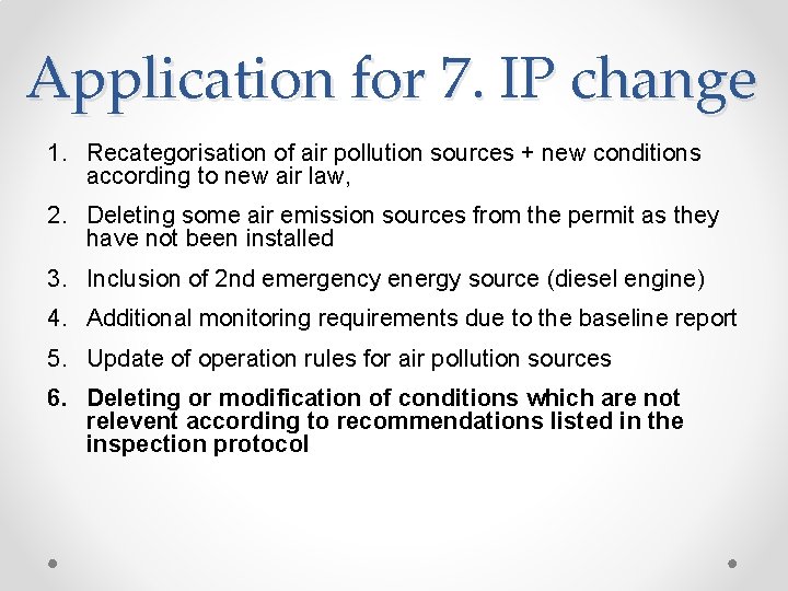 Experience with Integrated Inspection and IP revision in