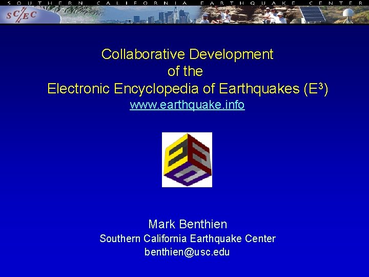 Collaborative Development of the Electronic Encyclopedia of Earthquakes