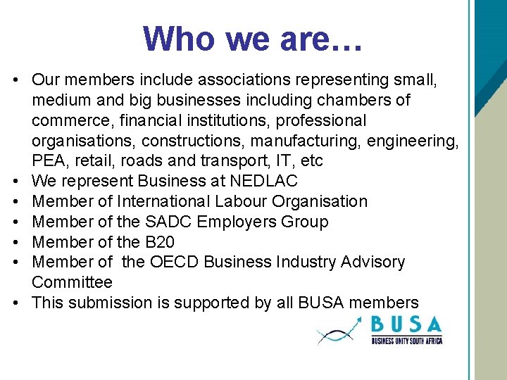 Business Unity SA PRESENTATION ON LRA BCEA AMENDMENTS