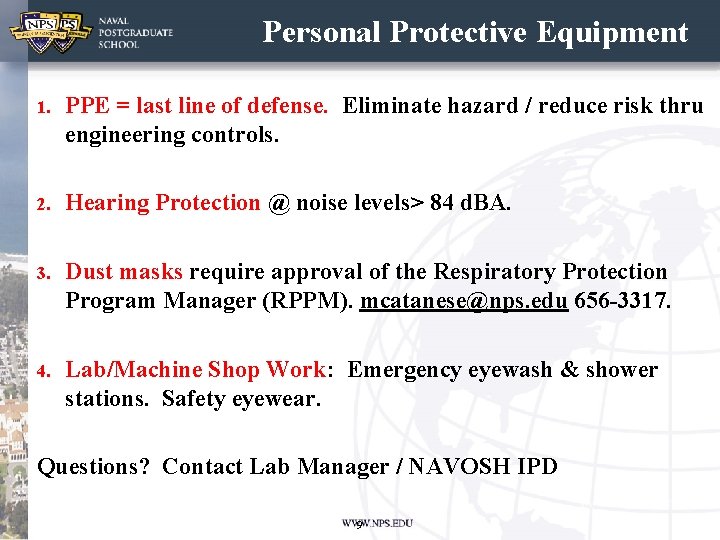 DIRECTORATE for SAFETY HEALTH AND ENVIRONMENTAL Overview 1