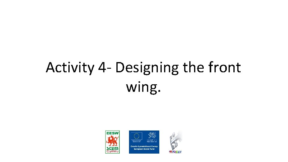 Activity 4 Designing the front wing You are