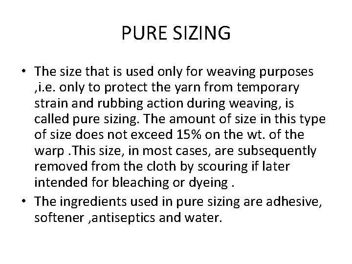 CHAPTER 2 SIZING OBJECT OF SIZING TYPES OF
