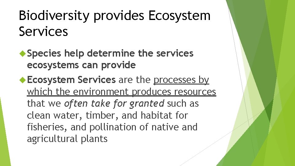 Introduction to Biodiversity Biodiversity 101 Renewable resourcenatures ...