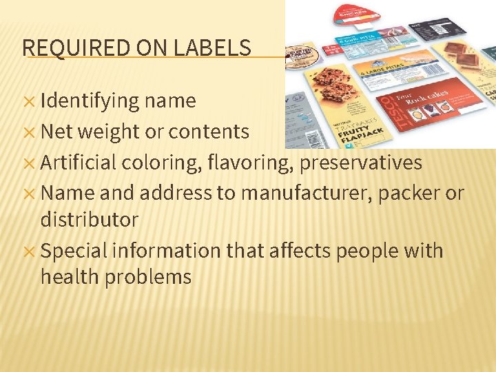 FOOD LABELS HOW CAN THEY HELP INFORMATION AT