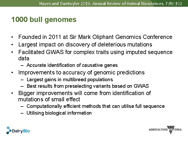 The Impact of the 1000 Bull Genomes Project