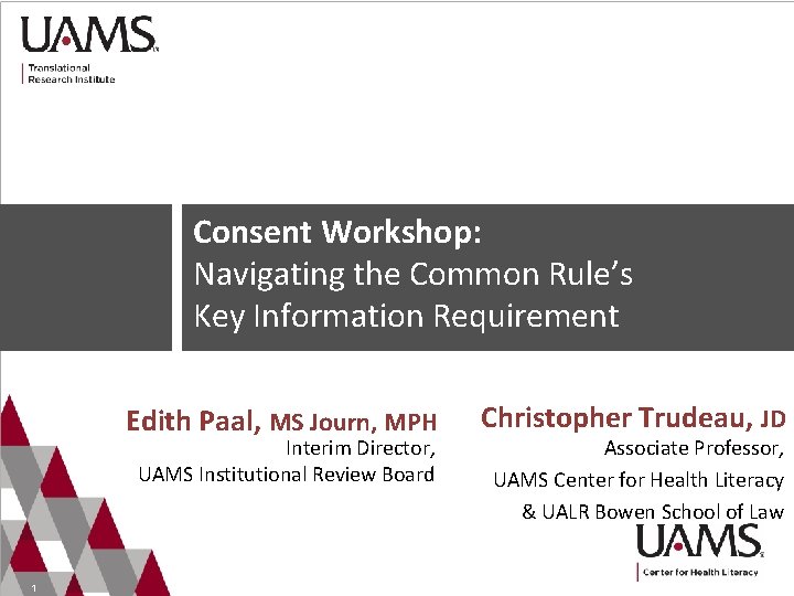 Consent Workshop Navigating the Common Rules Key Information