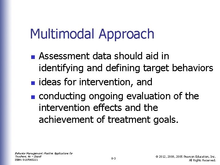 Chapter 8 Formal Behavioral Assessment Behavior Management Positive