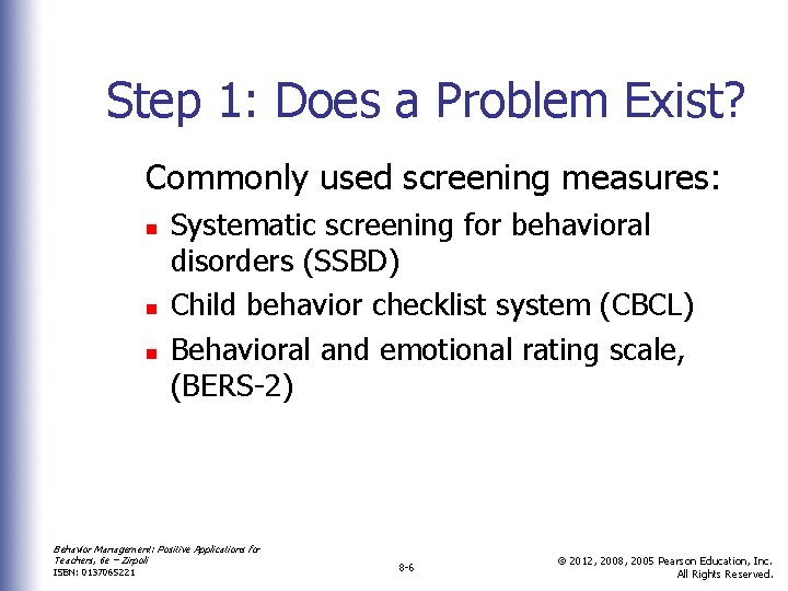 Chapter 8 Formal Behavioral Assessment Behavior Management Positive