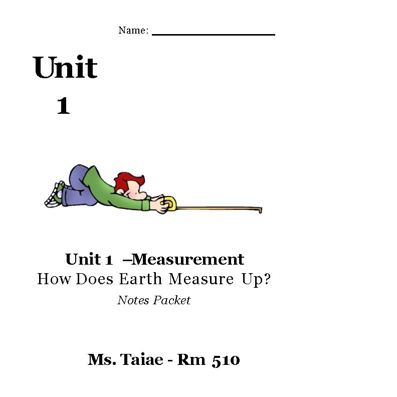 Name Unit 1 Measurement How Does Earth Measure