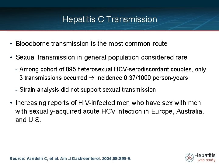 HEPATITIS WEB STUDY Acute Hepatitis C Virus Infection