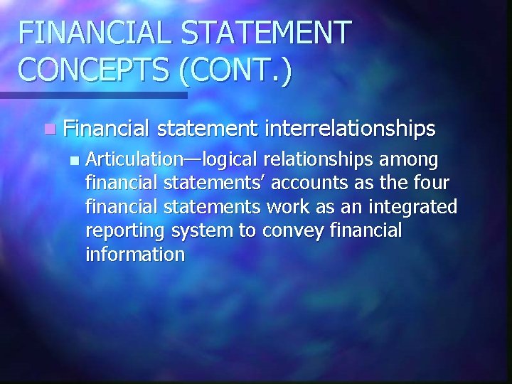 THE FINANCIAL STATEMENTS Chapter 3 CHAPTER 3 OBJECTIVES