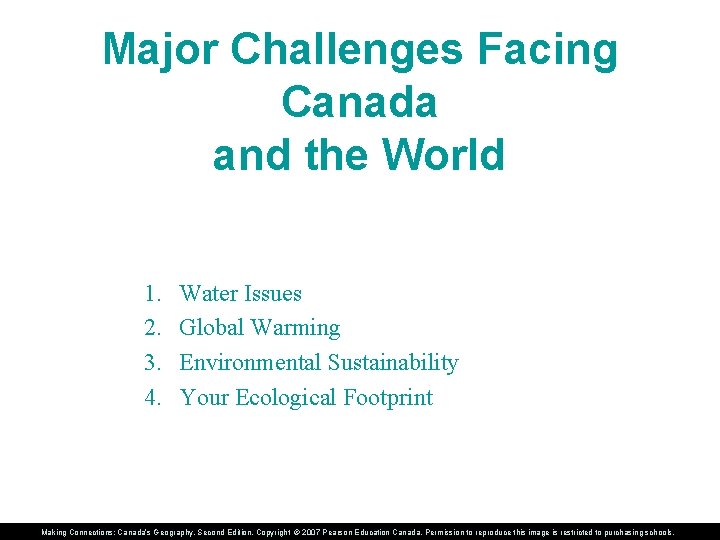 Major Challenges Facing Canada and the World 1