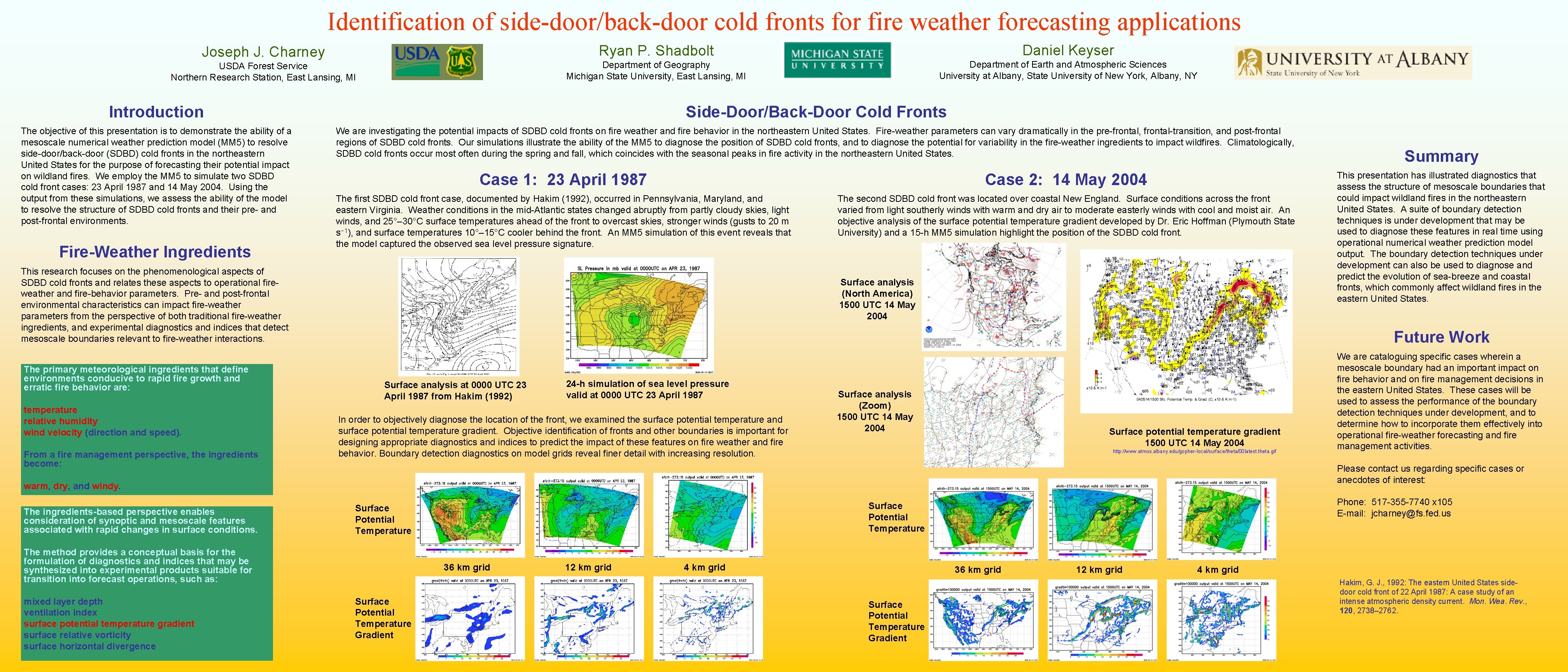 Identification of sidedoorbackdoor cold fronts for fire weather