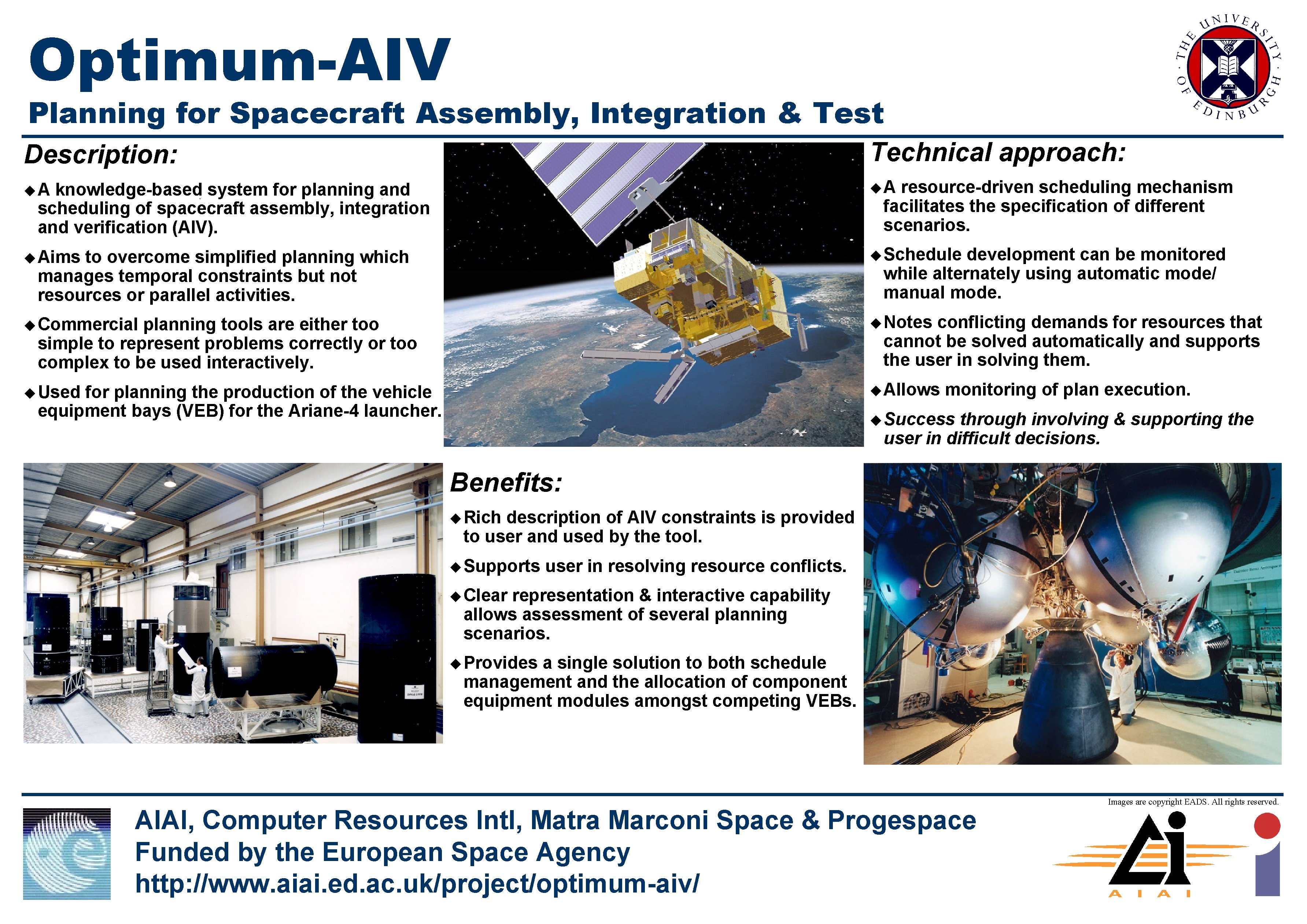 OptimumAIV Planning for Spacecraft Assembly Integration Test Description
