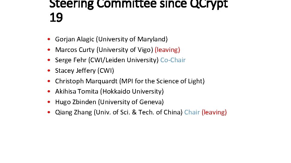 Business Meeting 10 th International Conference on Quantum